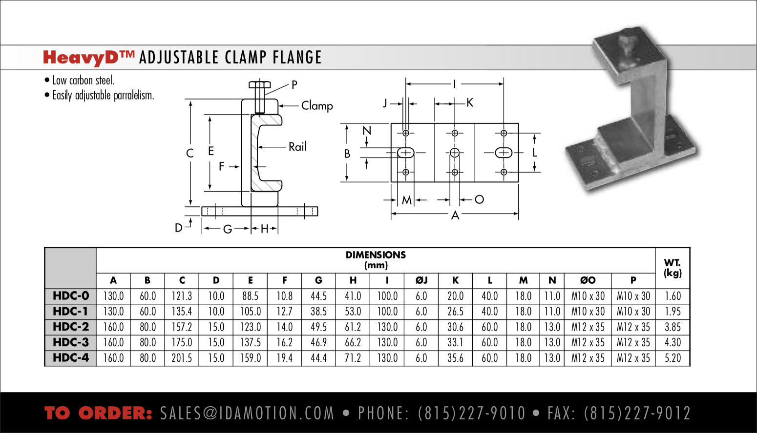 HeavyD Adjustable Clamp Flange - IDA Motion